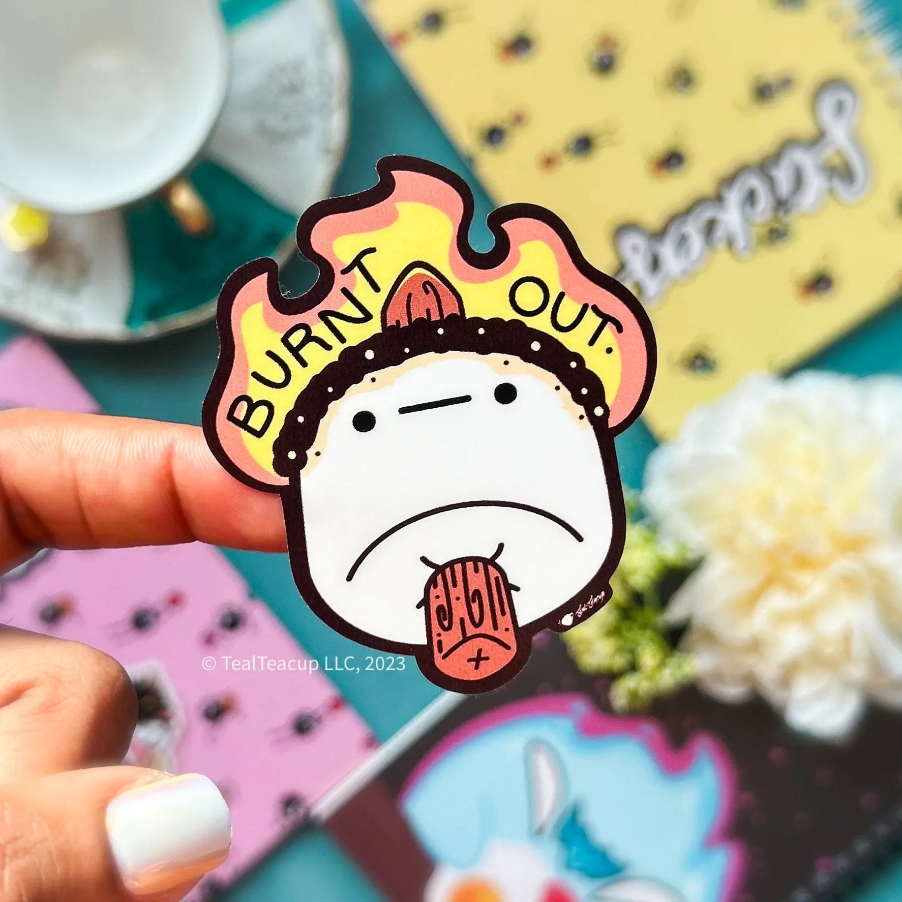 Burnt Out Sticker – TealTeacup Shop