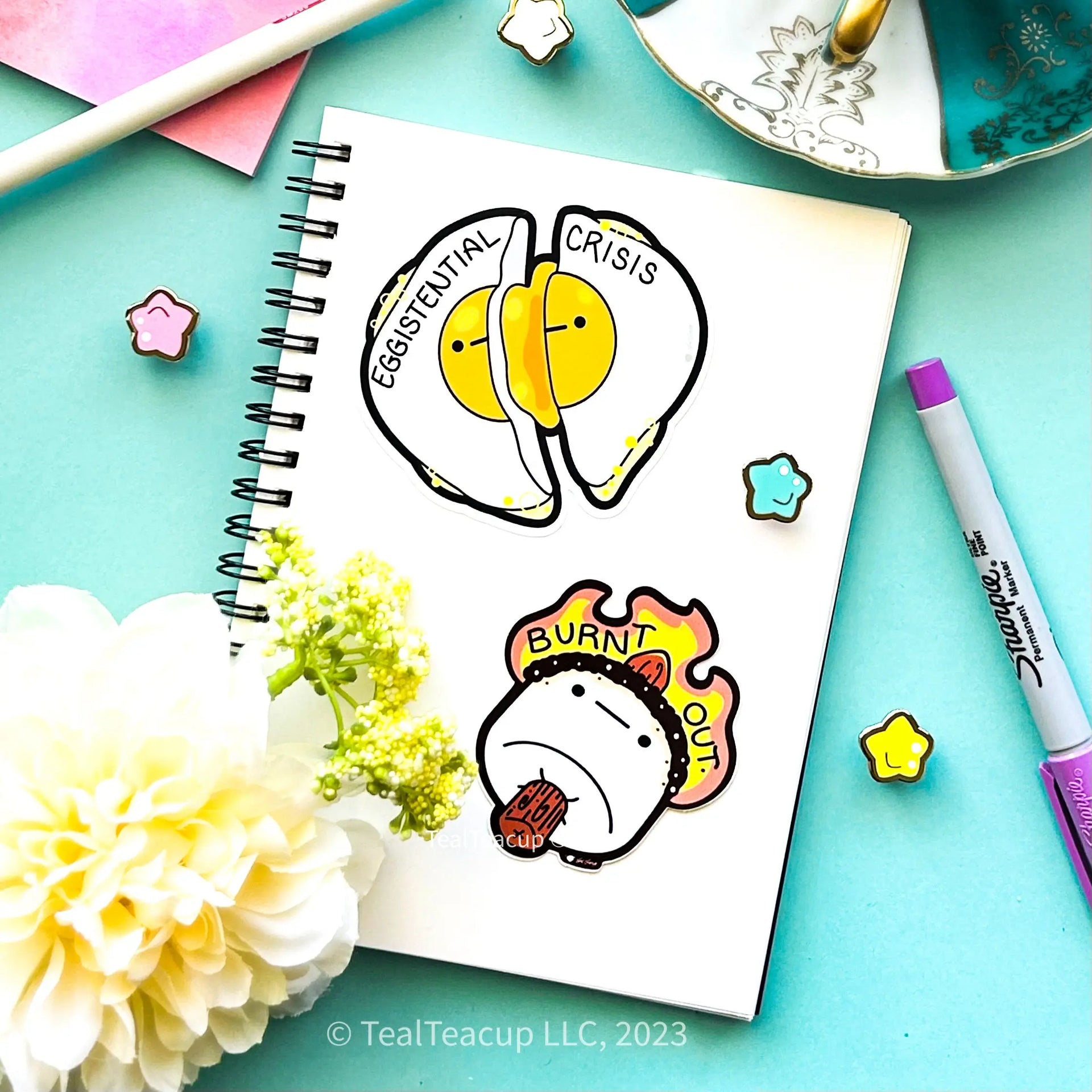 BUNDLE: 2 Food Mood Stickers - TealTeacup LLC