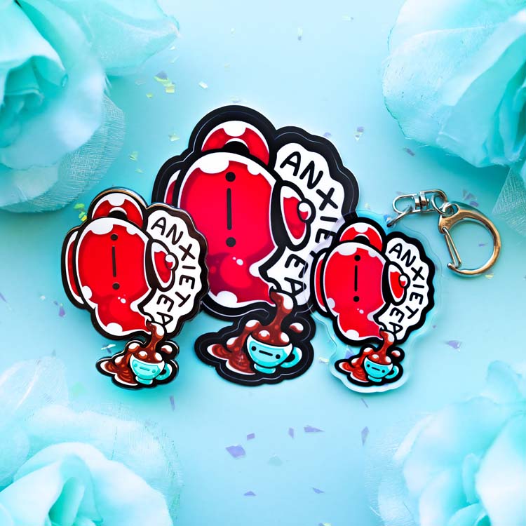 BUNDLE: AnxieTEA Pin, Sticker & Charm – TealTeacup LLC