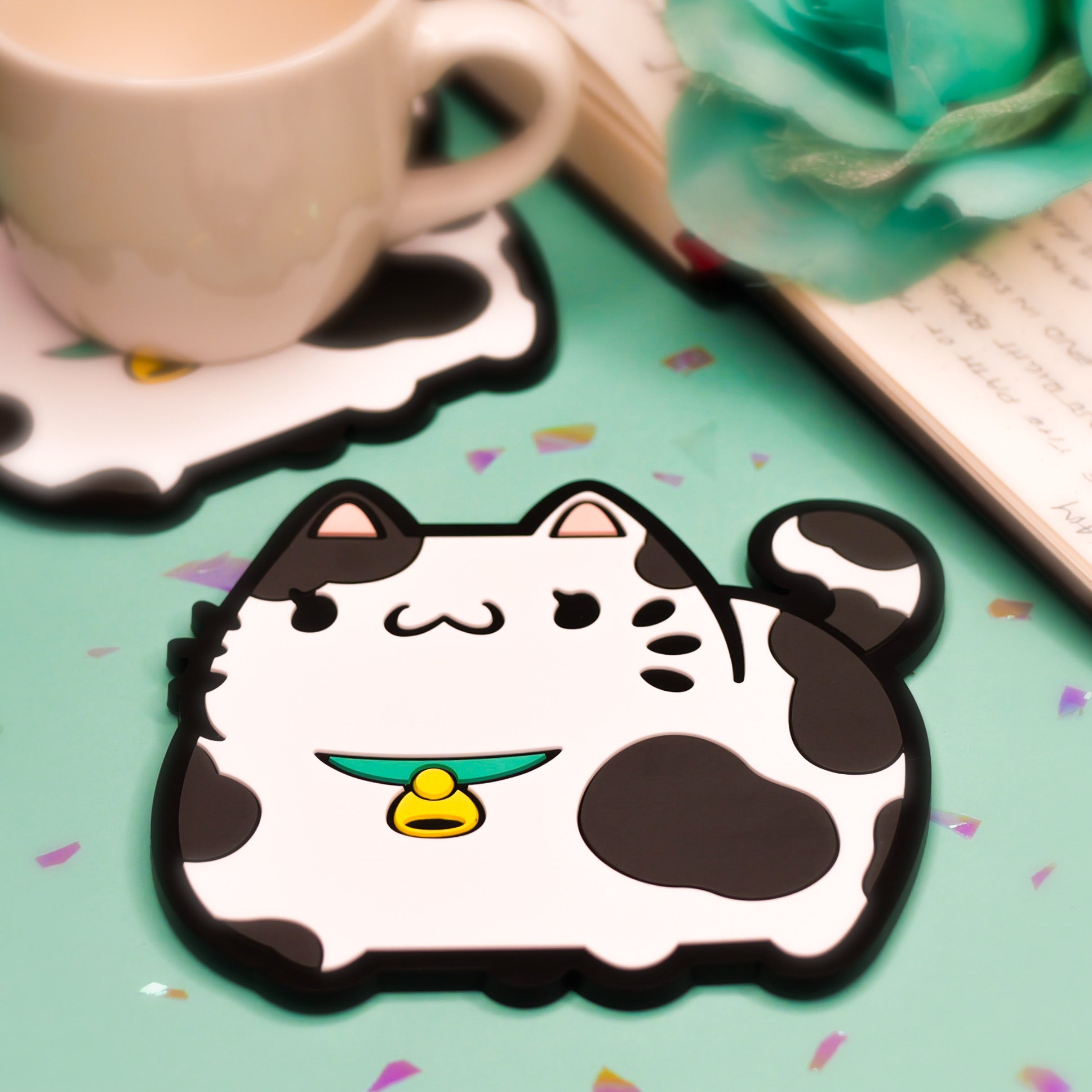ChonkCat Cow Coaster - TealTeacup LLC