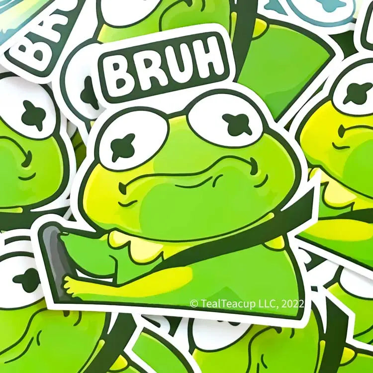 Kermit Bruh Frog Decal - Car decal waterproof TealTeacup LLC
